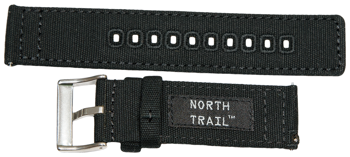 North Trail Black Canvas Watch Strap – North Trail Watches